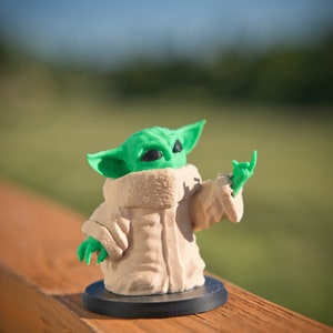 Rebellious Baby Yoda Figurine - 3D Printed Grogu With Middle Finger ...