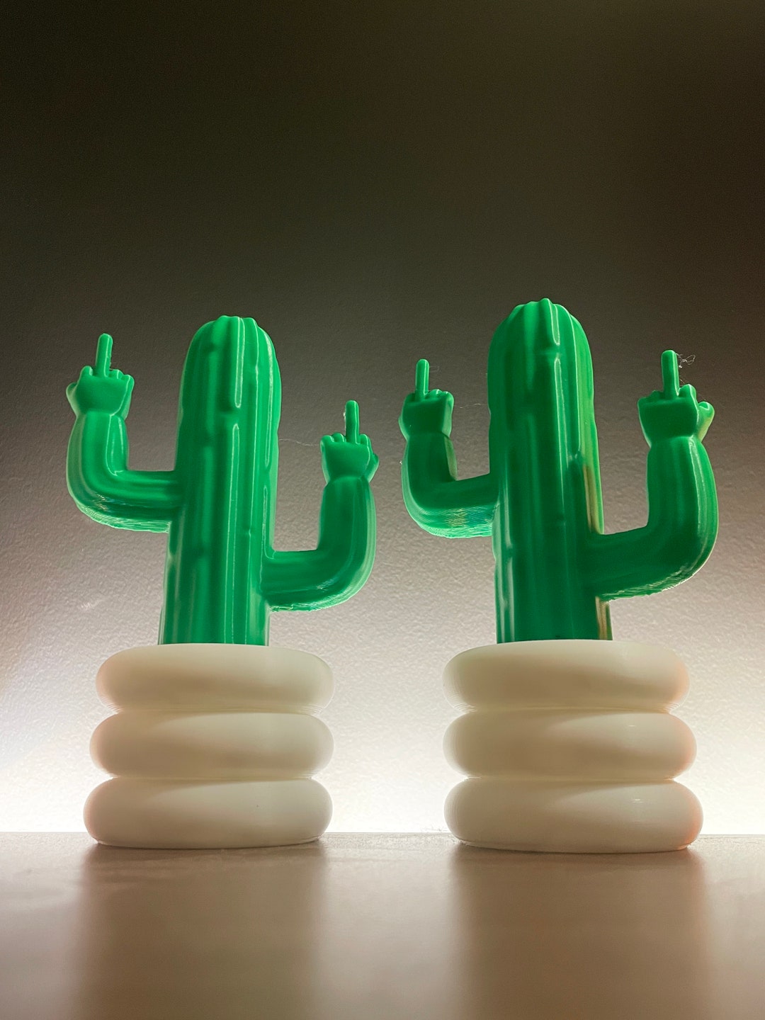 Middle Finger Cactus Figurine 3D Printed Prickly Humor Rebellious Desk ...