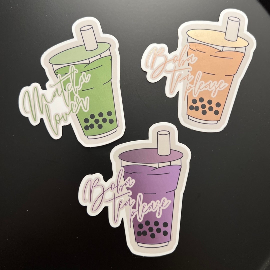 Boba Tea Lover Matte Mirror Waterproof Die Cut Sticker - Etsy