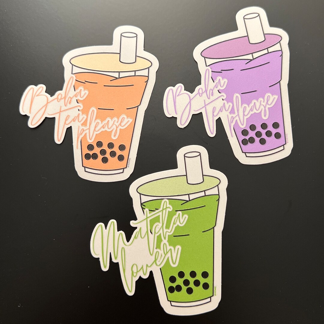 Boba Tea Lover Raised Spot UV Waterproof Die Cut Sticker Pack - Etsy