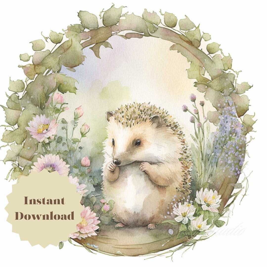 Hedgehog Print | Watercolor Art, Wildlife Wall Art, Nursery Art, Kid's ...