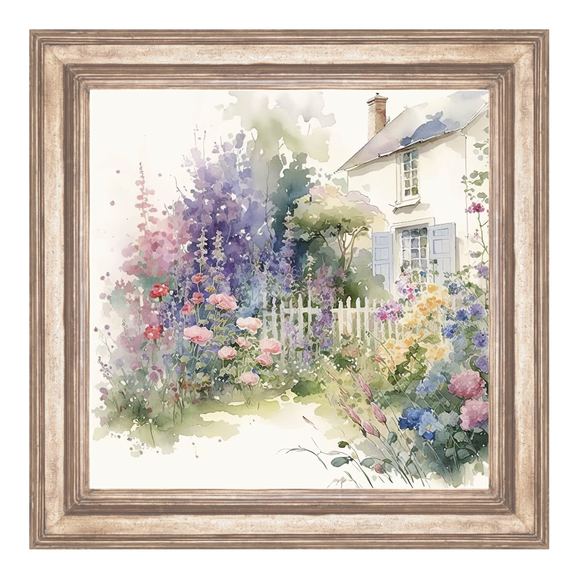 Garden Haven English Garden Instant Download | Watercolor Art Print ...