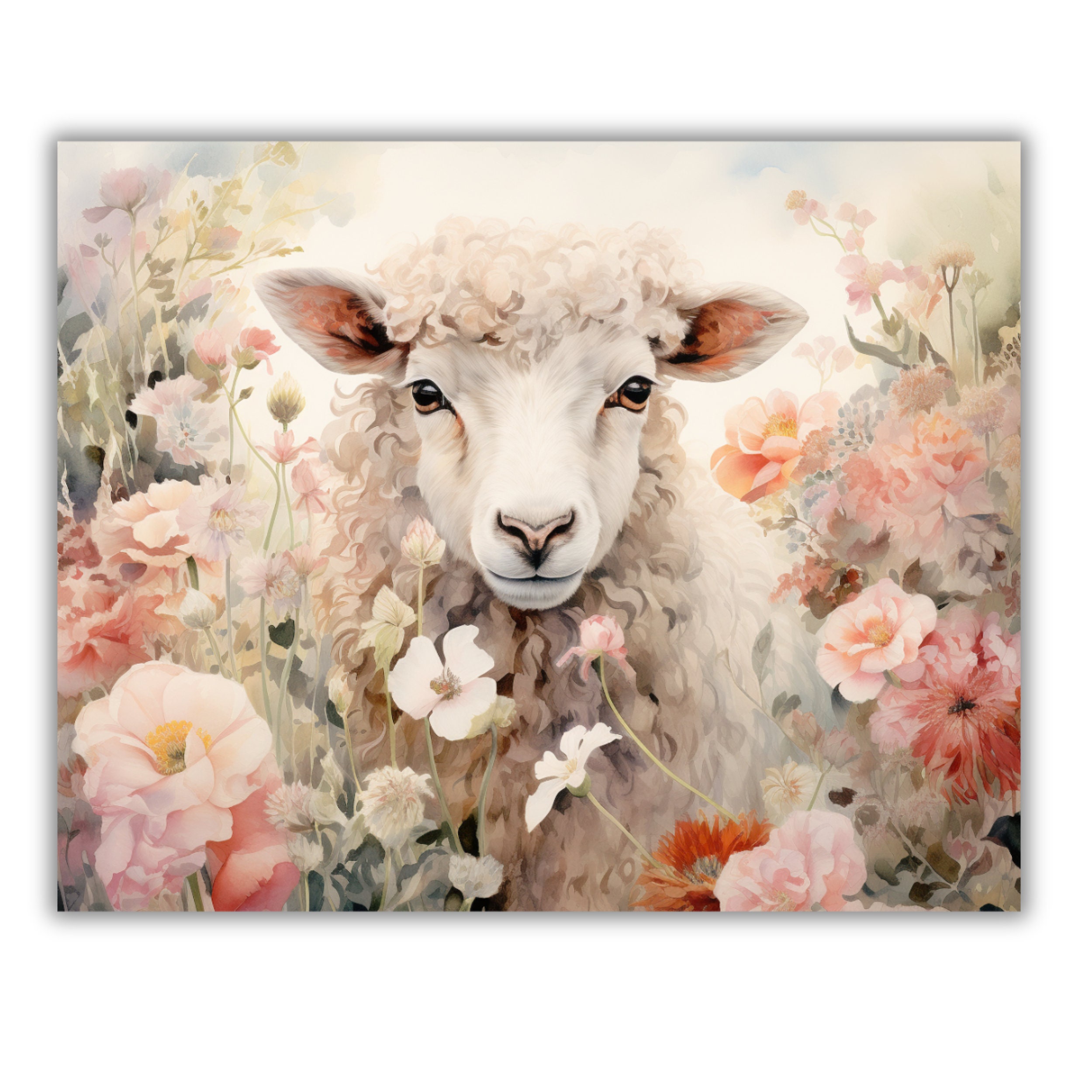 Lamb Art Print Digital Download - 8x8 PNG File, 300 Dpi, High-res 300 ...