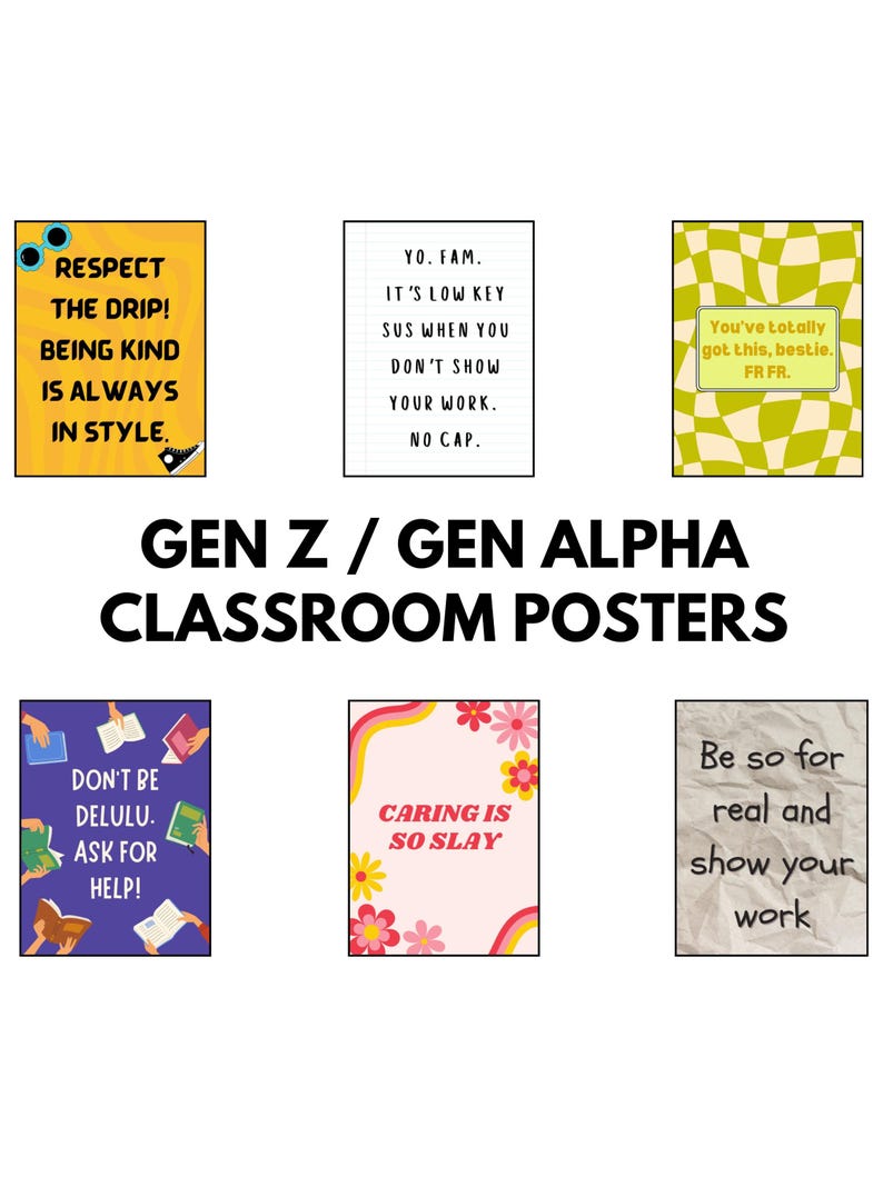 Gen Z / Gen Alpha Classroom Posters - Etsy