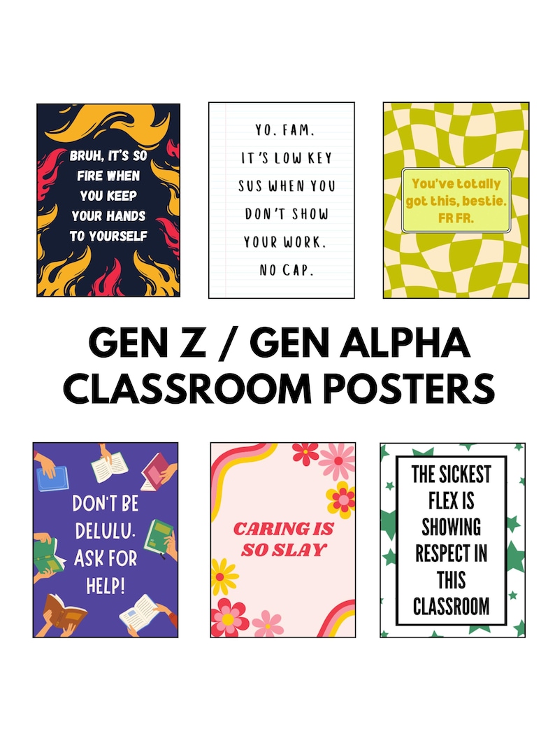 Gen Z / Gen Alpha Classroom Posters - Etsy