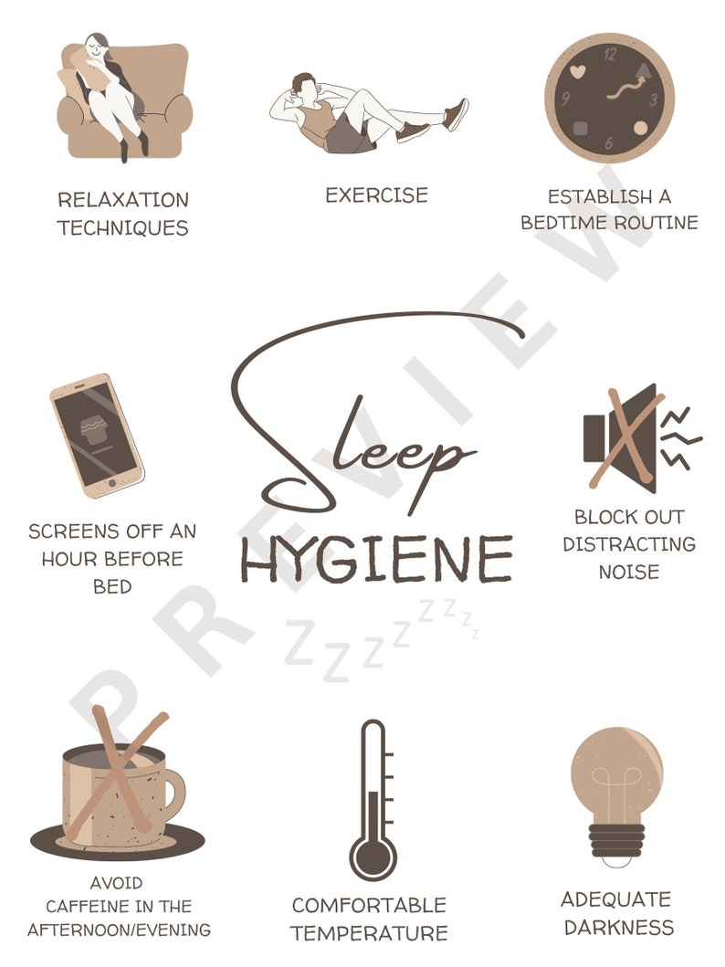 Sleep Hygiene Poster - Etsy
