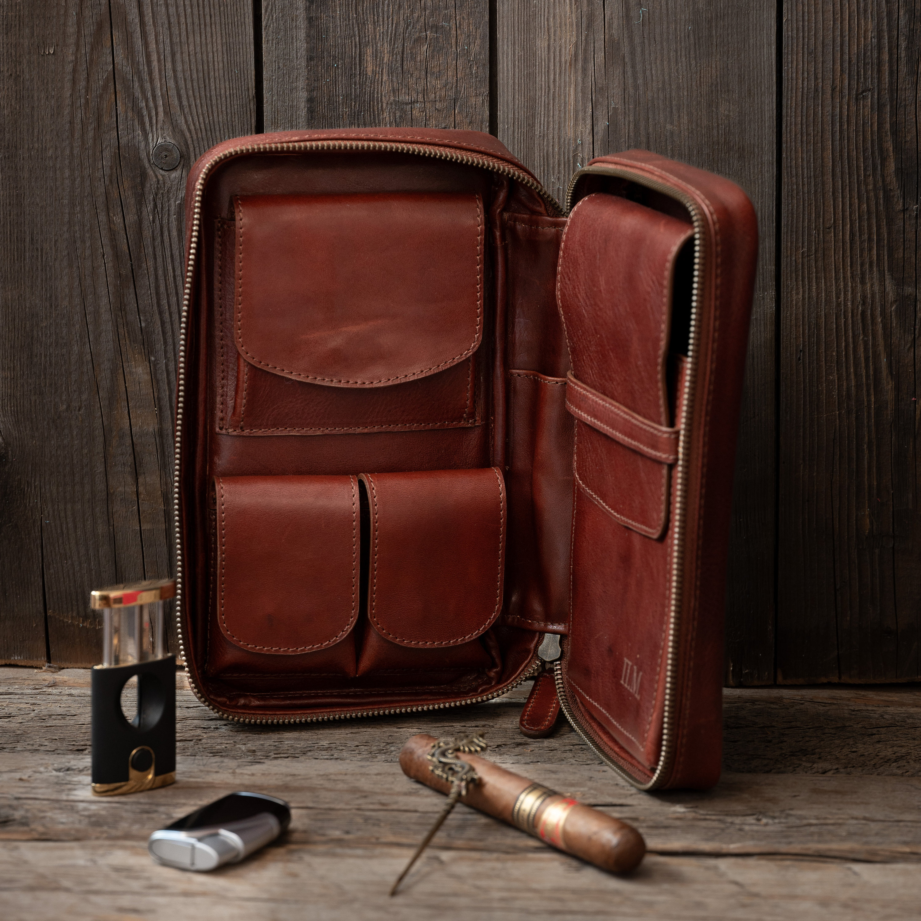Genuine Leather Cigar Case, Premium Cigar Holder, Personalized Cigar ...