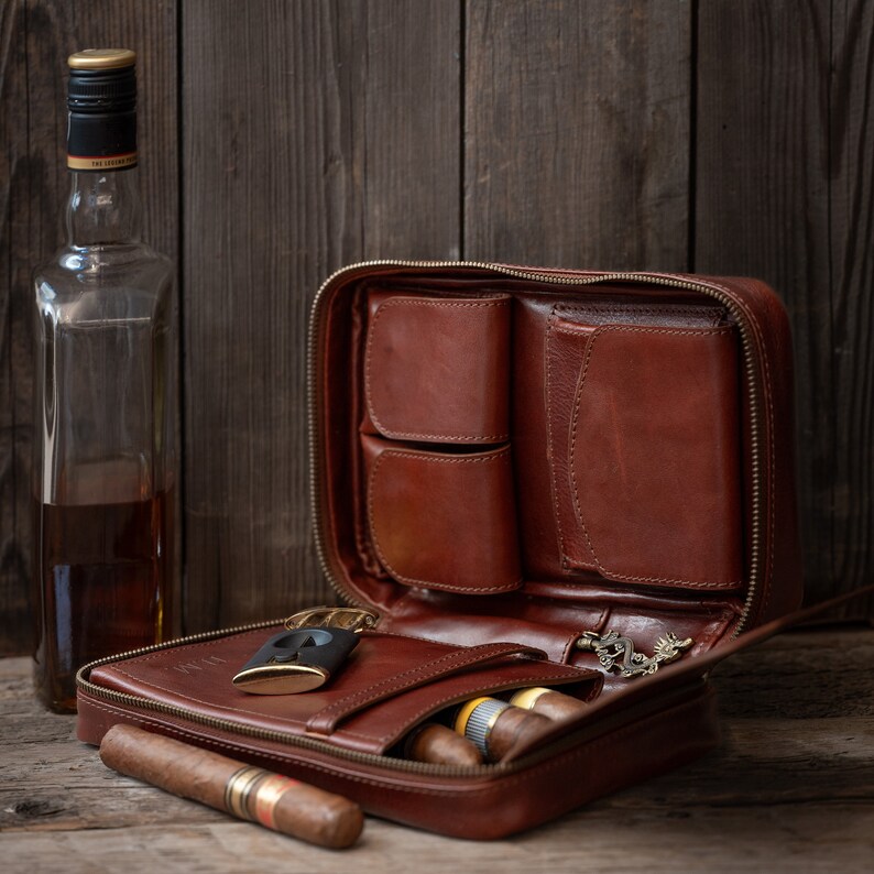 Genuine Leather Cigar Case, Premium Cigar Holder, Personalized Cigar ...