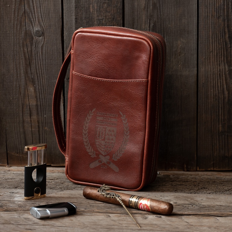 Genuine Leather Cigar Case, Premium Cigar Holder, Personalized Cigar ...