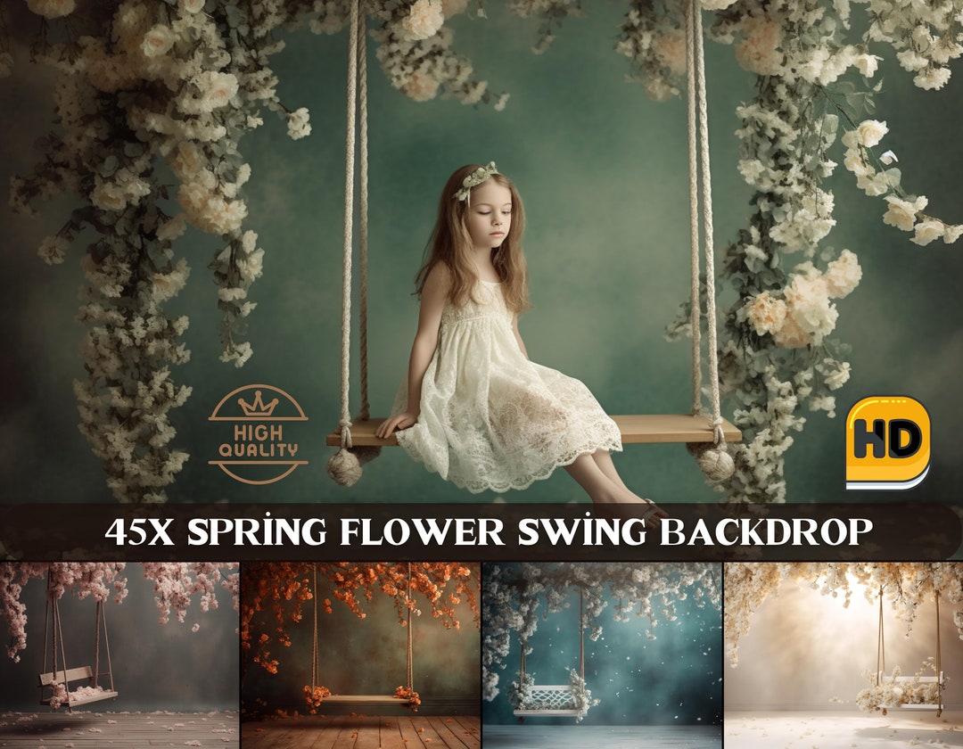 45x HD Spring Flower Swing Backdrop, Boho Style, Fine Art Textures ...