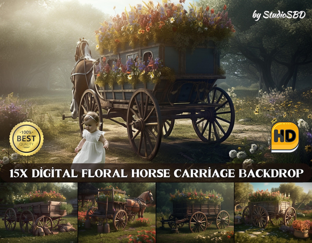 15 HD Floral Horse Carriage Backdrop, Fine Art Textures, Stump Photo ...