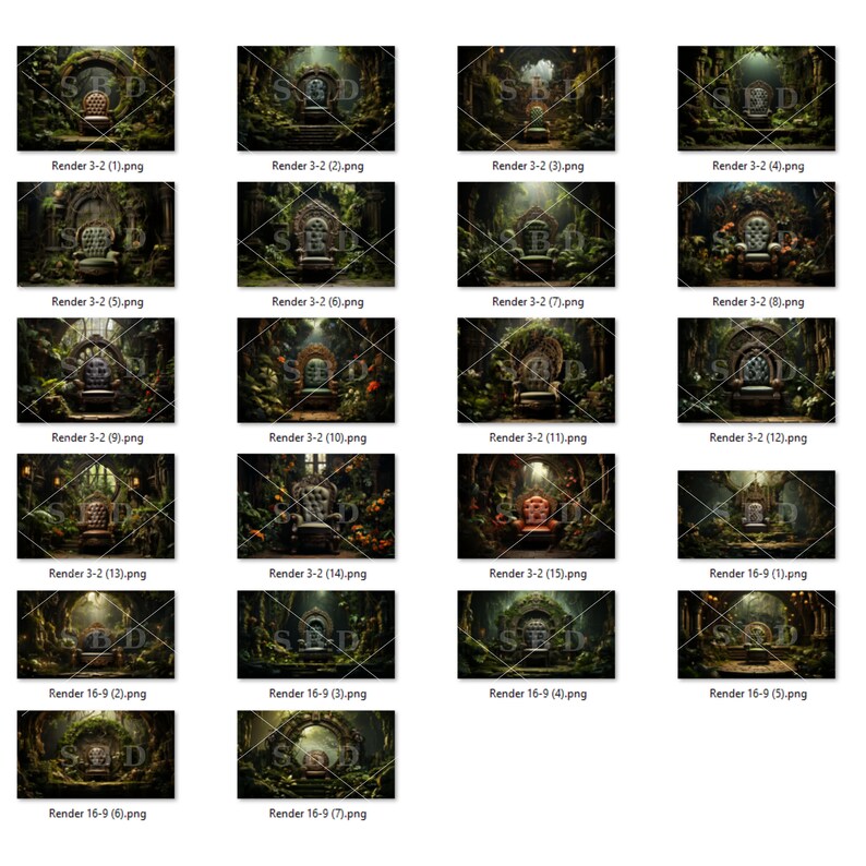 22x Tropical Jungle With Throne Backdrop, Maternity Backdrop Overlays ...