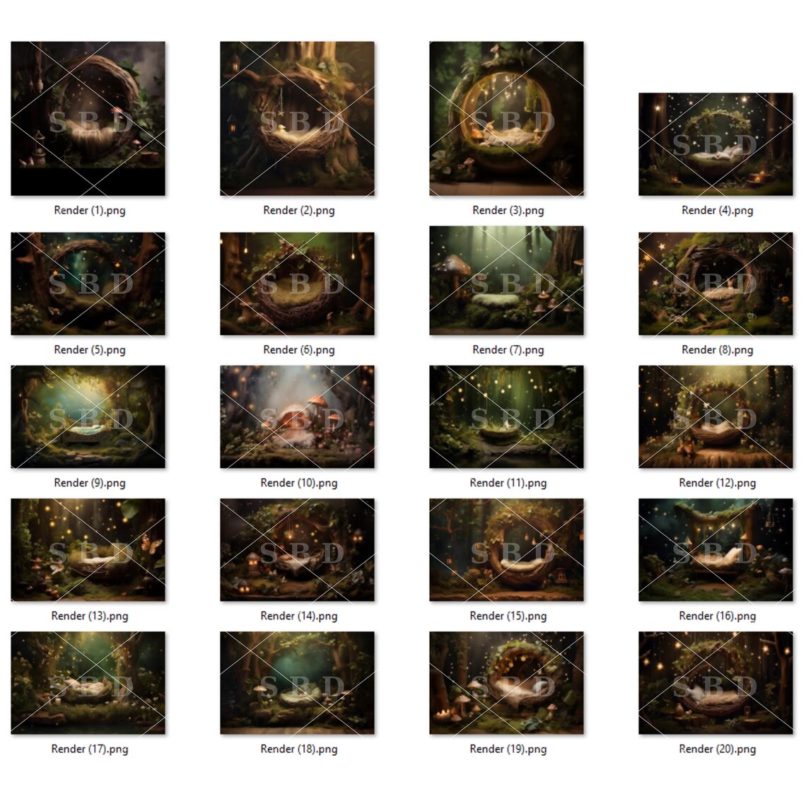 20x Magical Forest Tropical Jungle Backdrop, Newborn Photography Prop ...