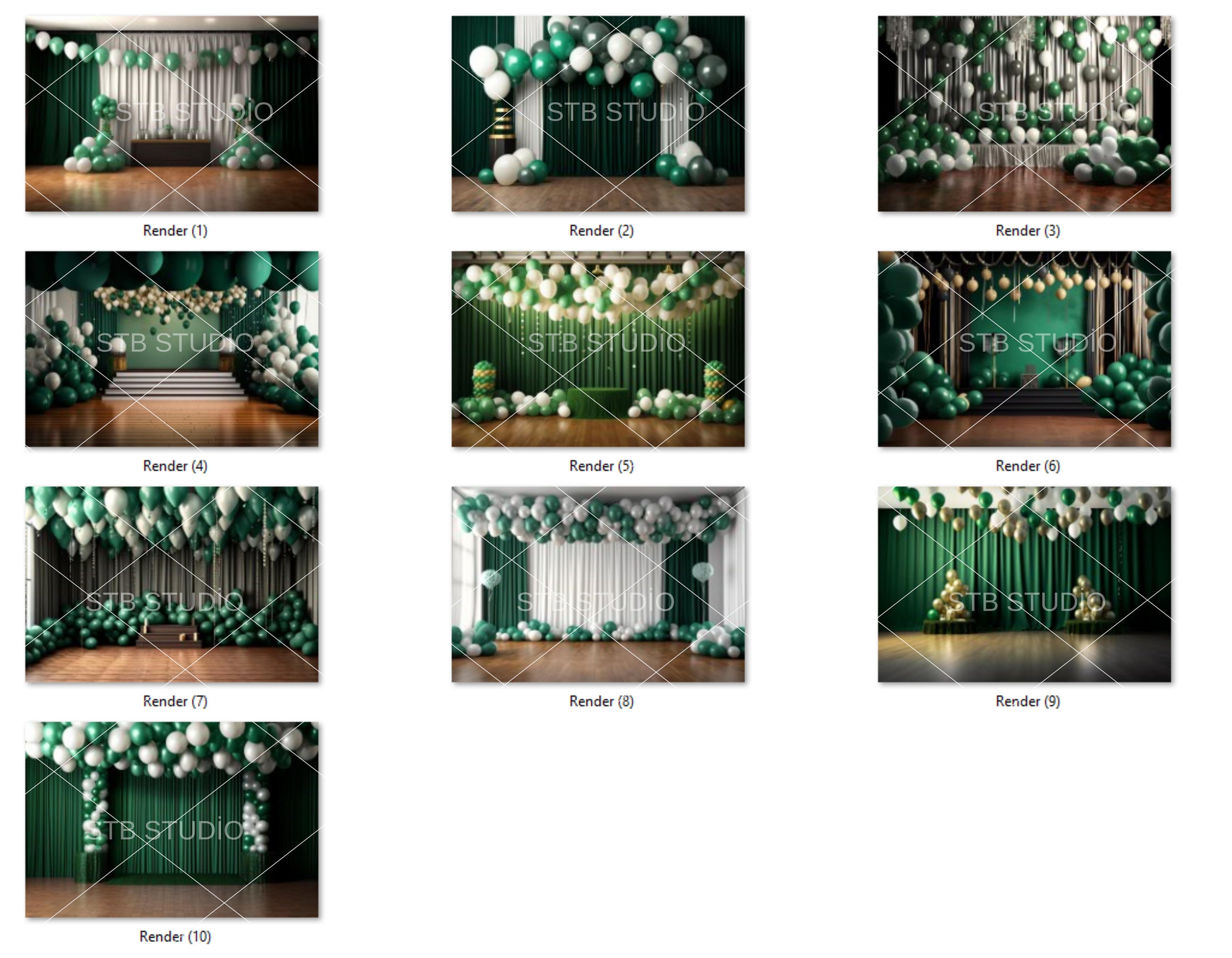 10 HD Green Backdrops for Graduation, Birthday Backdrops, Fine Art ...