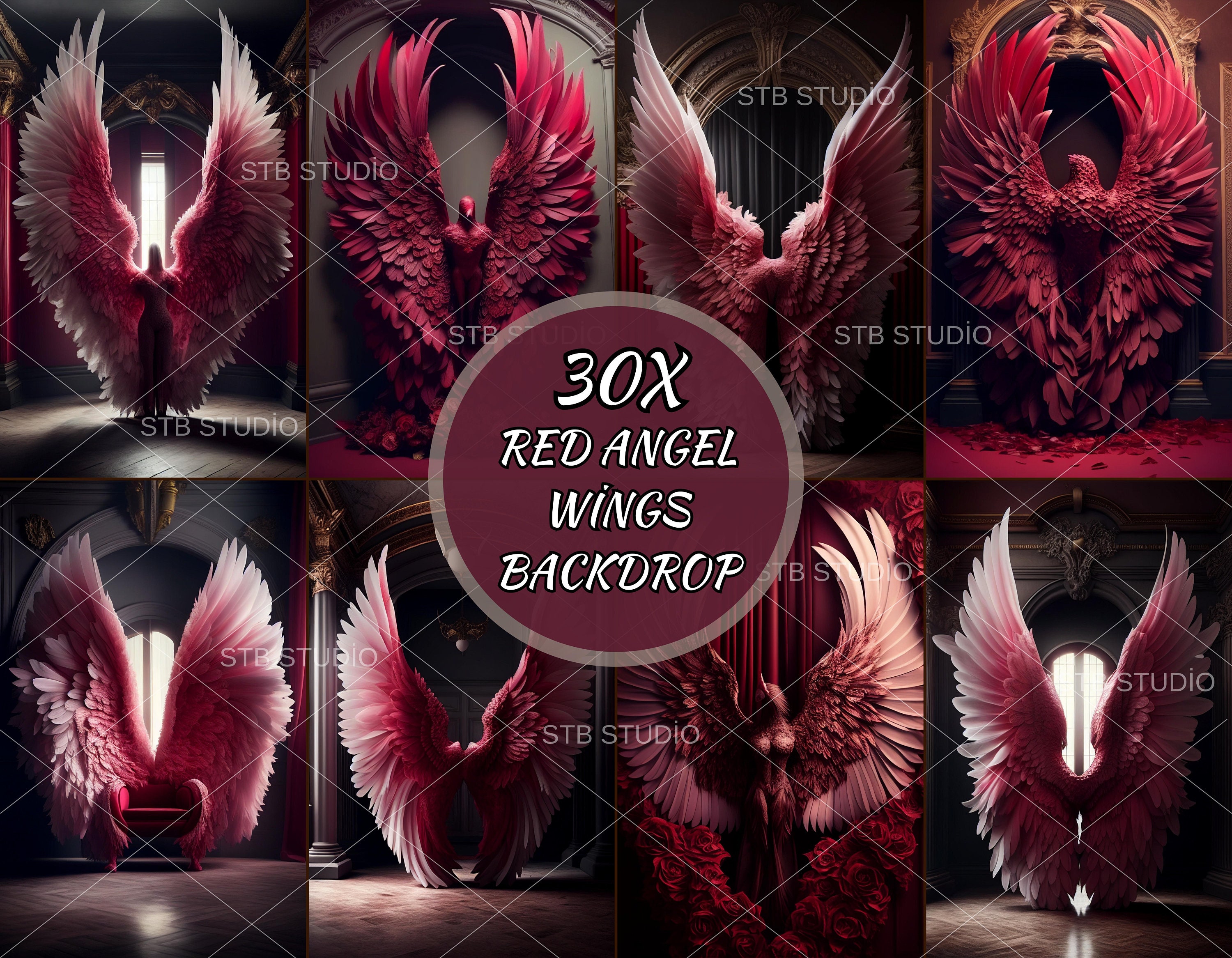 Red Angel Wings Wallpaper