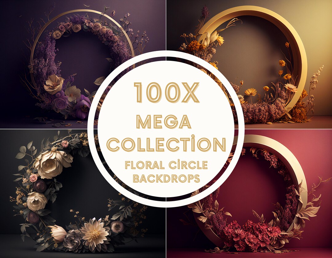 Mega 100x Floral Ring, Fine Art Textures, Floral Backdrops, Digital ...