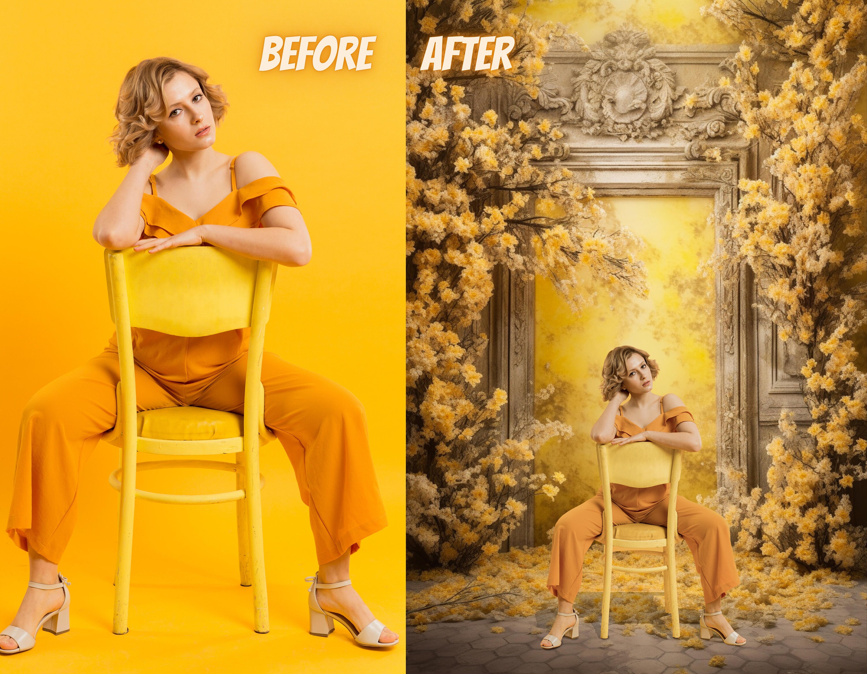 13x HD Yellow Blossom Floral Backdrops, Fine Art Textures, Floral ...