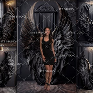 Dark Angel Wings Backdrop Overlays: Fine Art Textures (digital Download ...