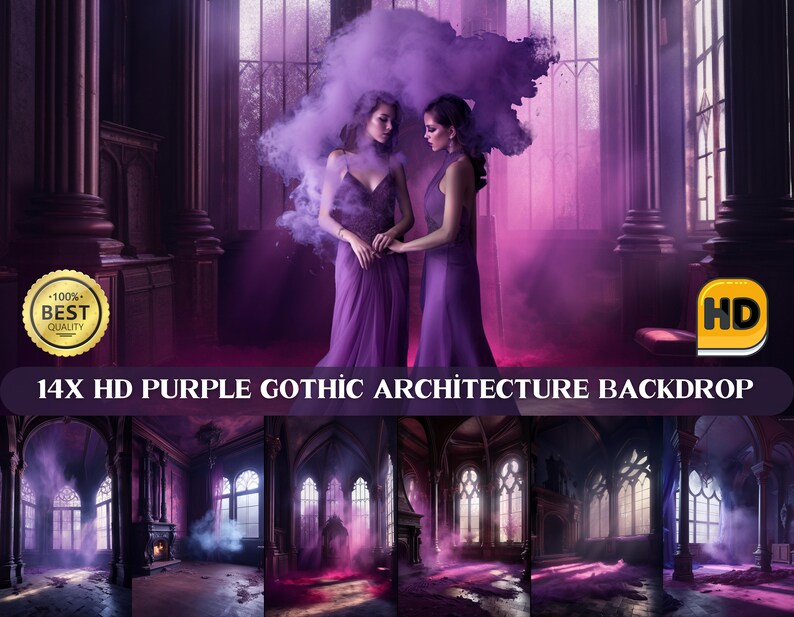 14x Purple Gothic Architecture Backdrop Fine Art Textures - Etsy