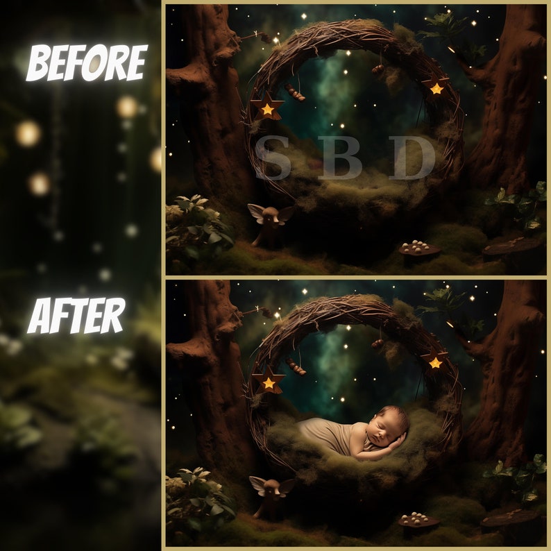 20x Magical Forest Tropical Jungle Backdrop, Newborn Photography Prop ...