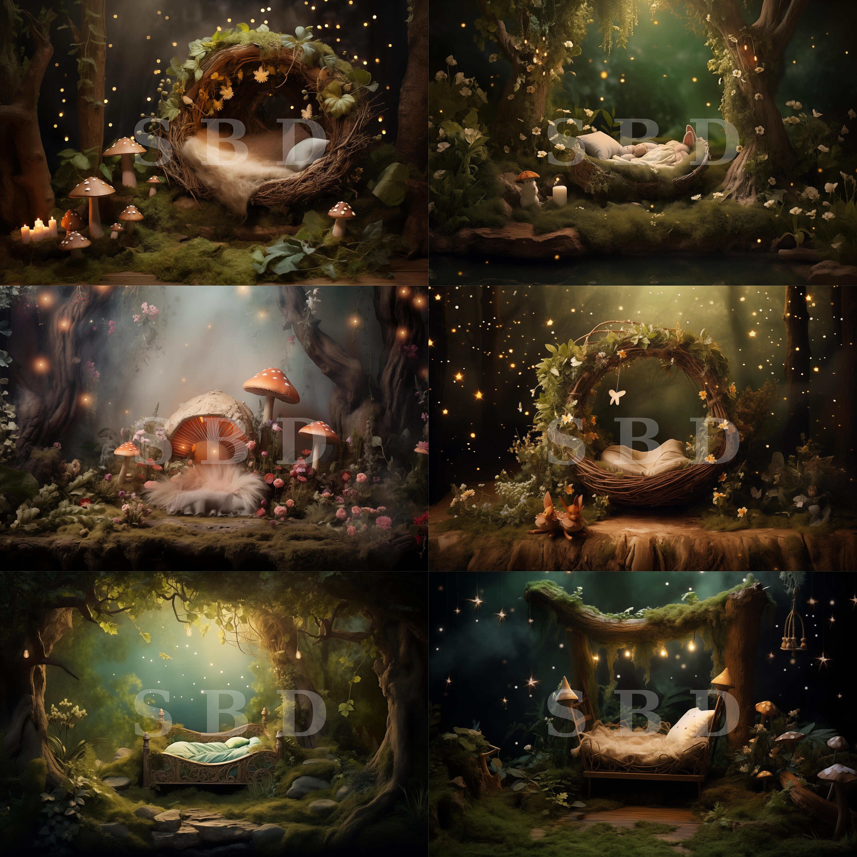 20x Magical Forest Tropical Jungle Backdrop, Newborn Photography Prop ...