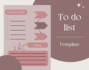 Downloadable to Do List Pink and Brown Template - Etsy