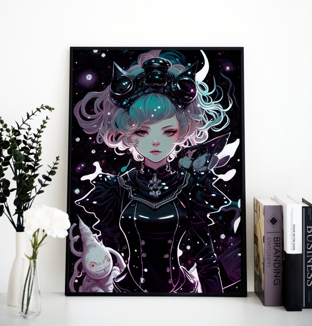 Galactic Gals: Galactic Gothic Star Anime Girl Digital Print - Etsy