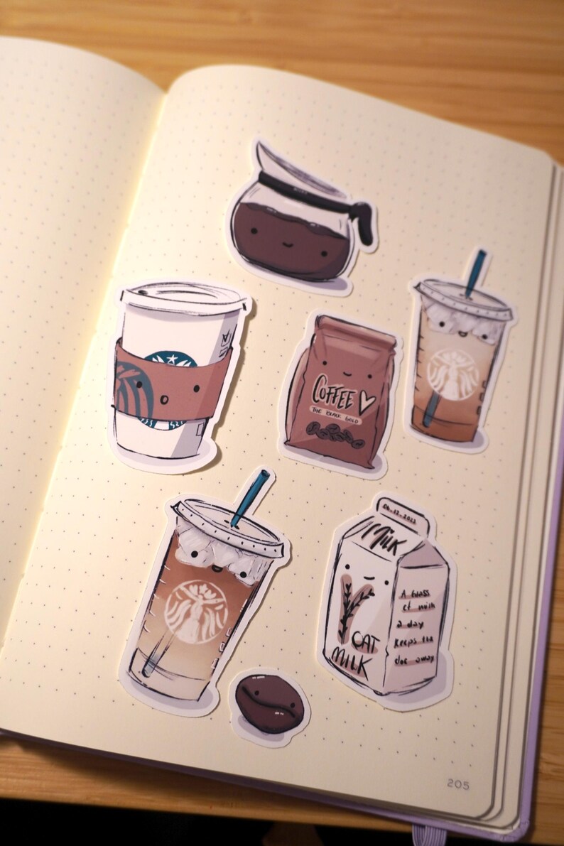 Coffee Lover Die Cut Sticker / Bullet Journal Stickers / Starbucks ...