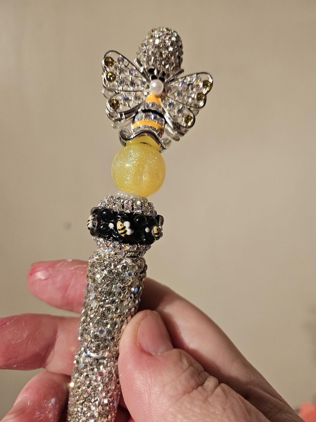 Hand Beaded Bling Bee Pen - Etsy