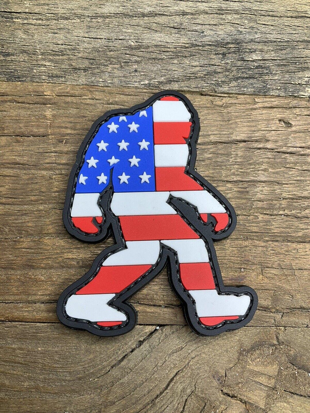 Patch PVC Tactical Morale HOOK-3D PVC Sasquatch Big Foot American Flag ...