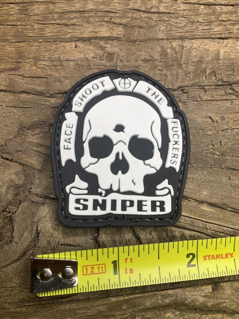 Patch PVC Tactical Morale HOOK-3D PVC Sniper Skull Face Shoot the F&ckers - Etsy
