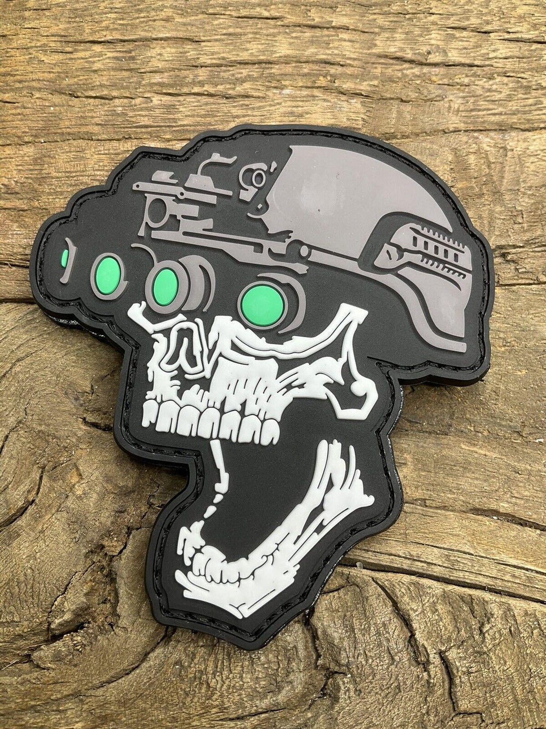Patch PVC HOOK-3D Skelton Skull Night Vision Maines Army Navy Warrior ...