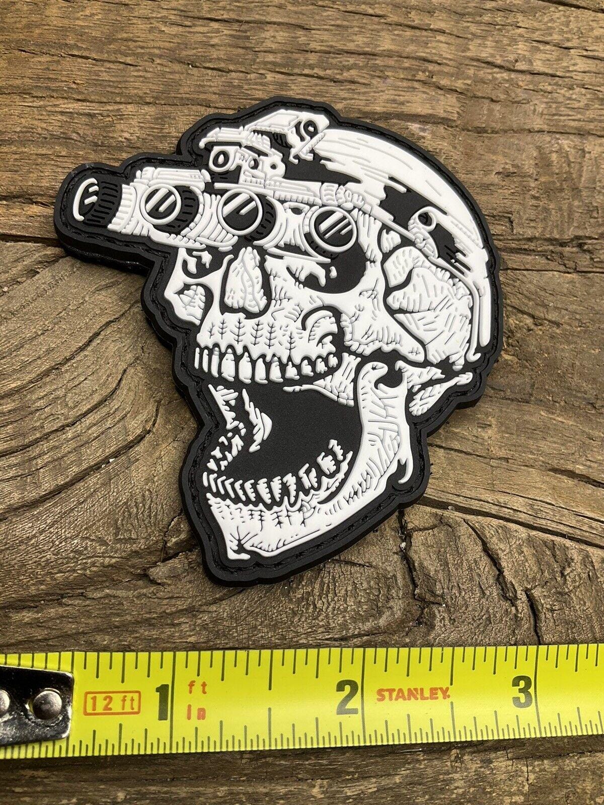 Patch PVC HOOK-3D Skelton Skull Night Vision Maines Army Navy Glow in ...
