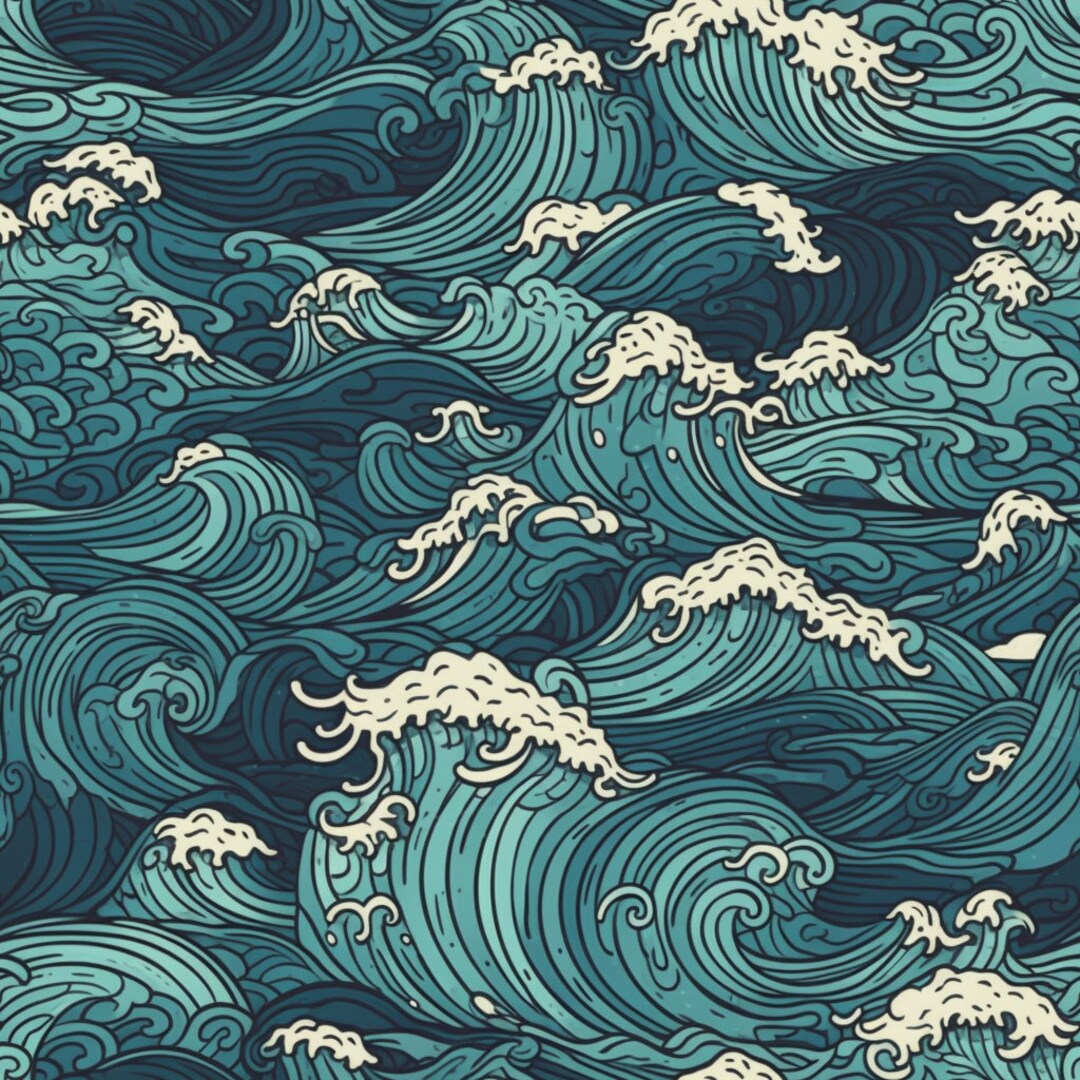 5 Pack of a Sea Waves Patterns - Etsy