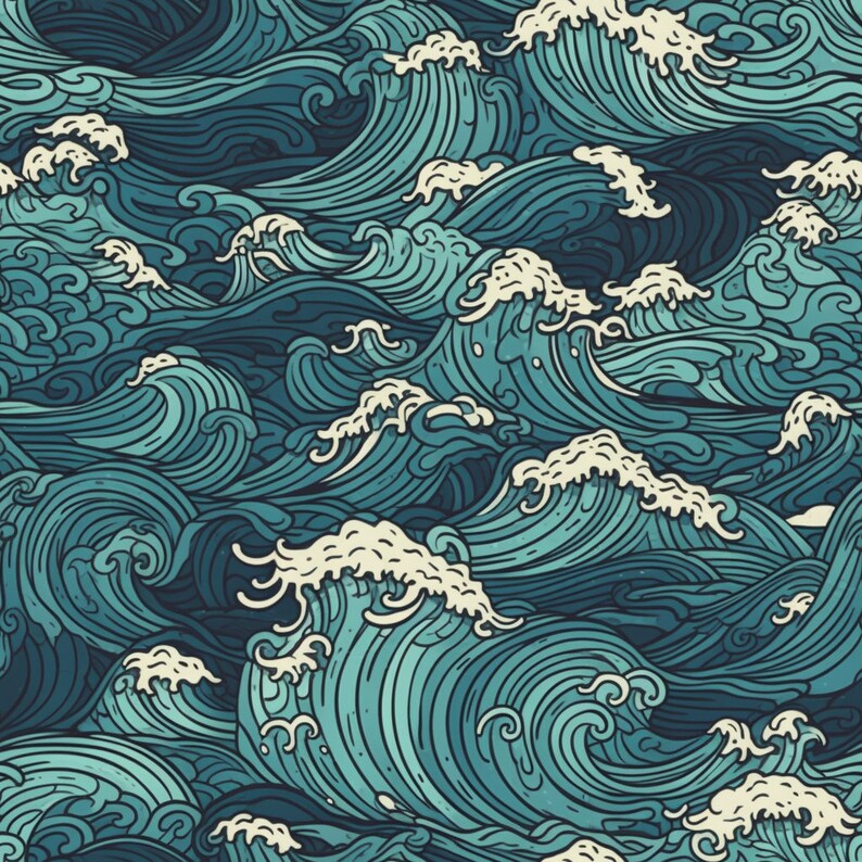 5 Pack of a Sea Waves Patterns - Etsy