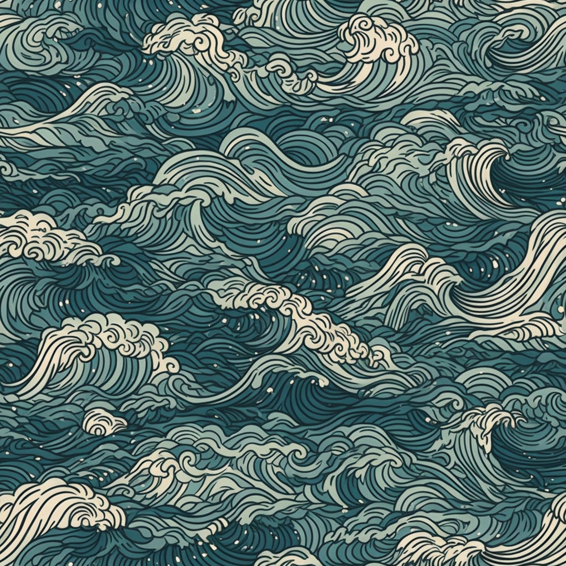 5 Pack of a Sea Waves Patterns - Etsy