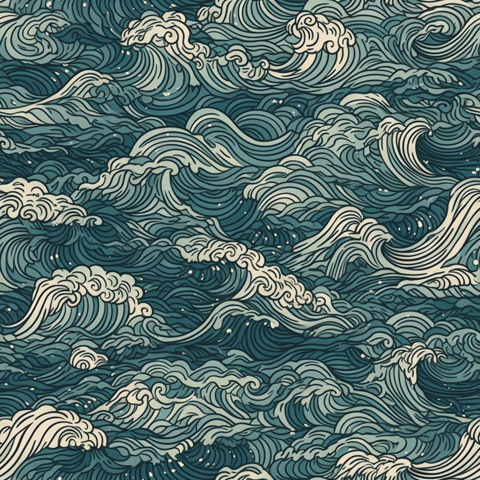 5 Pack of a Sea Waves Patterns - Etsy