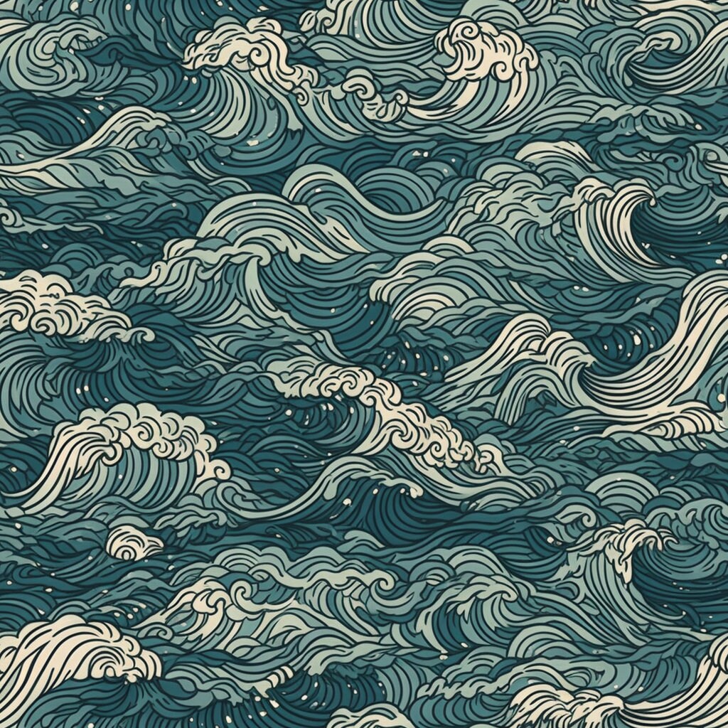 5 Pack of a Sea Waves Patterns - Etsy