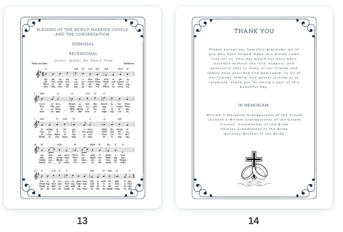 Catholic Wedding Program, Simple Wedding Program, Modern Wedding ...