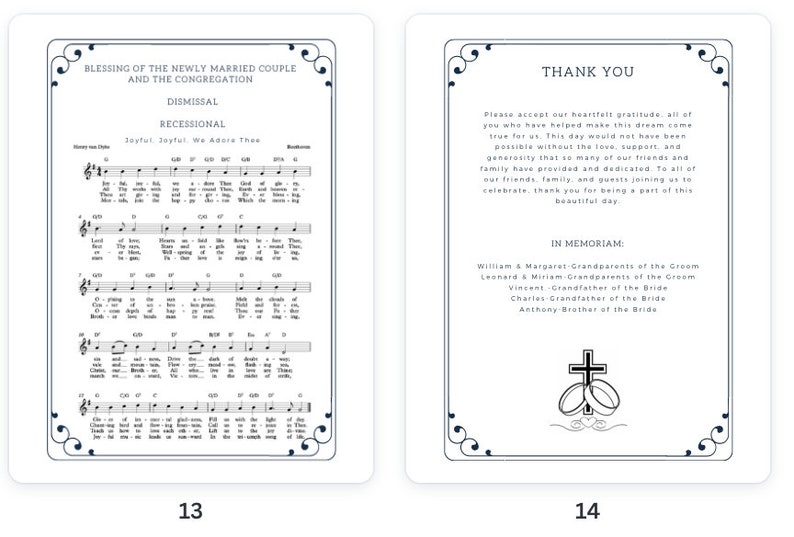 Catholic Wedding Program, Simple Wedding Program, Modern Wedding ...