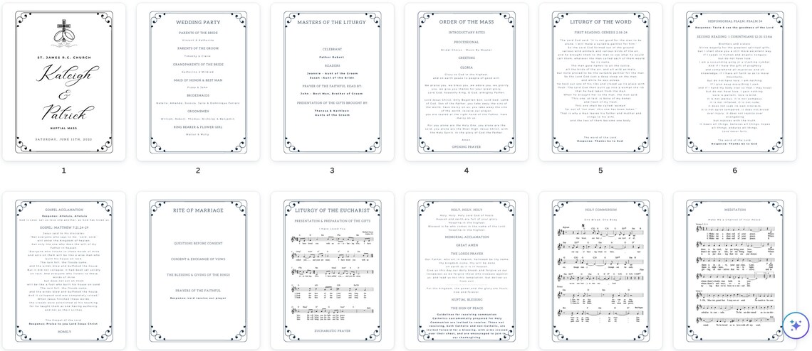 Catholic Wedding Program, Simple Wedding Program, Modern Wedding ...