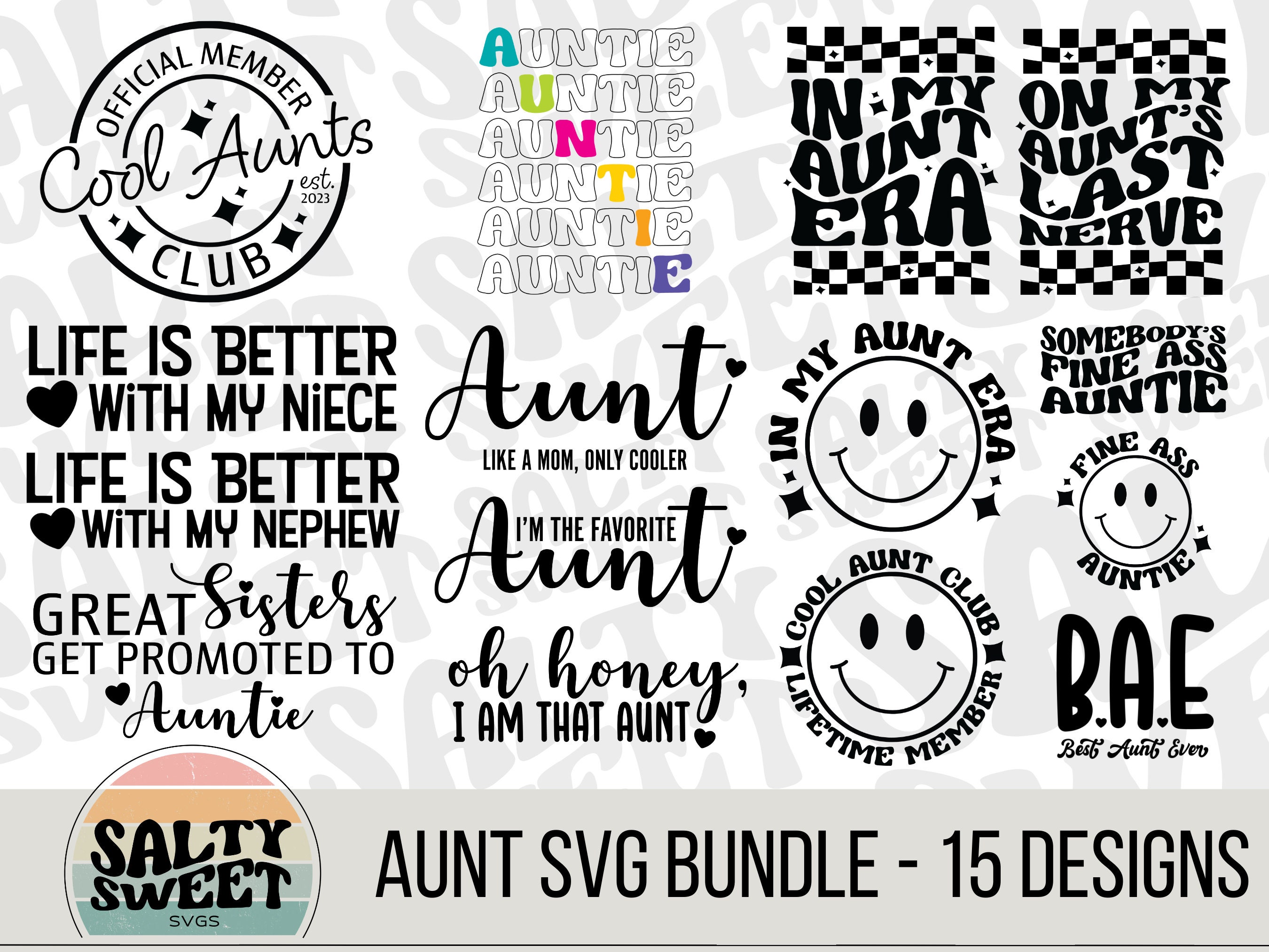 Aunt SVG Bundle Auntie Quotes Instant Download Aunt Gift - Etsy