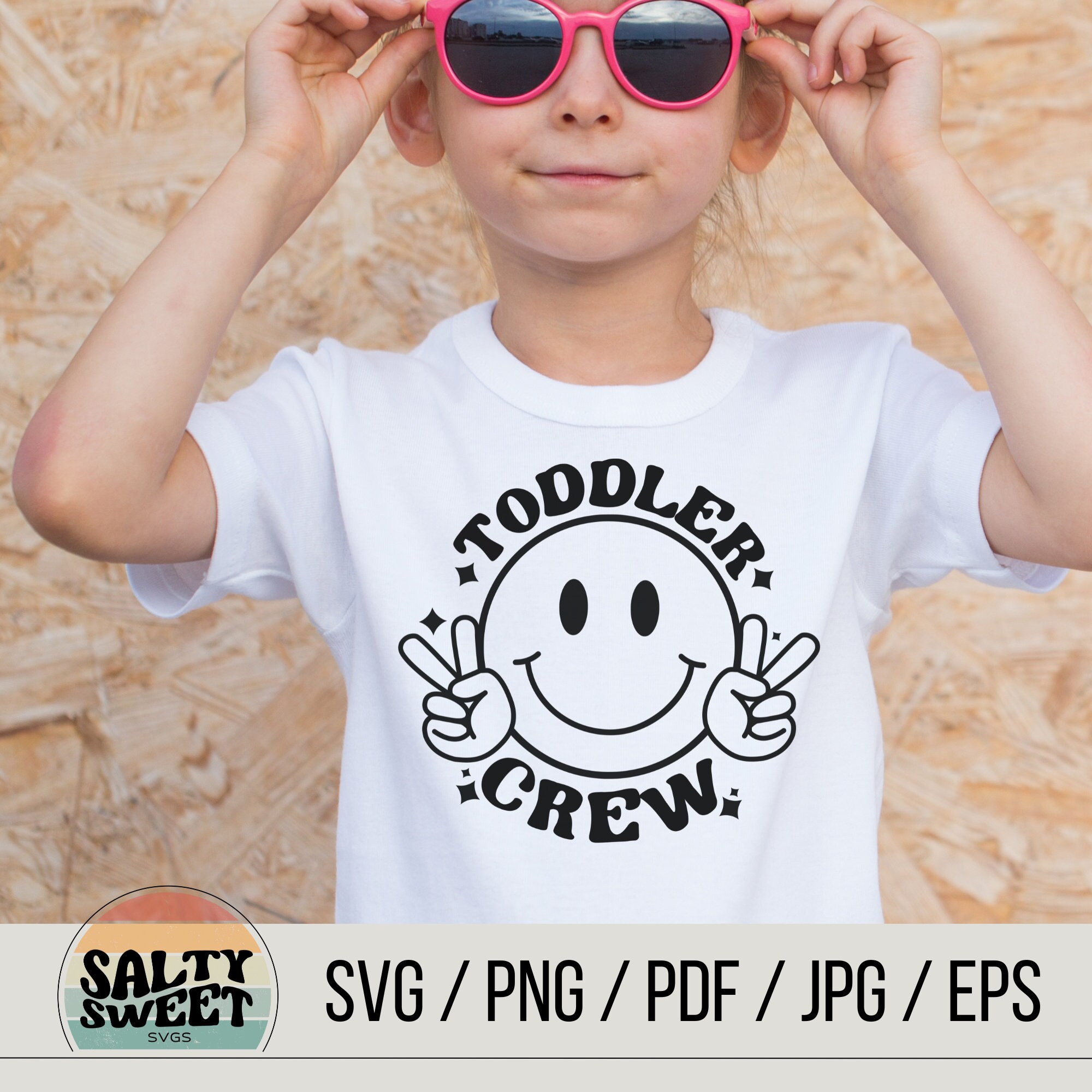 Toddler Crew SVG – Smiley Face Peace Sign Clipart (digital Download) - Etsy