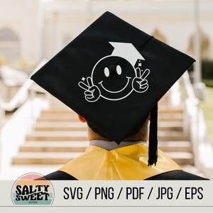 Grad SVG With Smiley Face - Digital Download, Cheerful Graduation ...