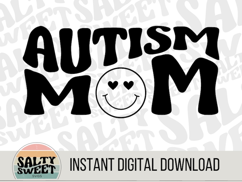 Autism Mom SVG Autism Acceptance Autism Mama Retro Wavy - Etsy