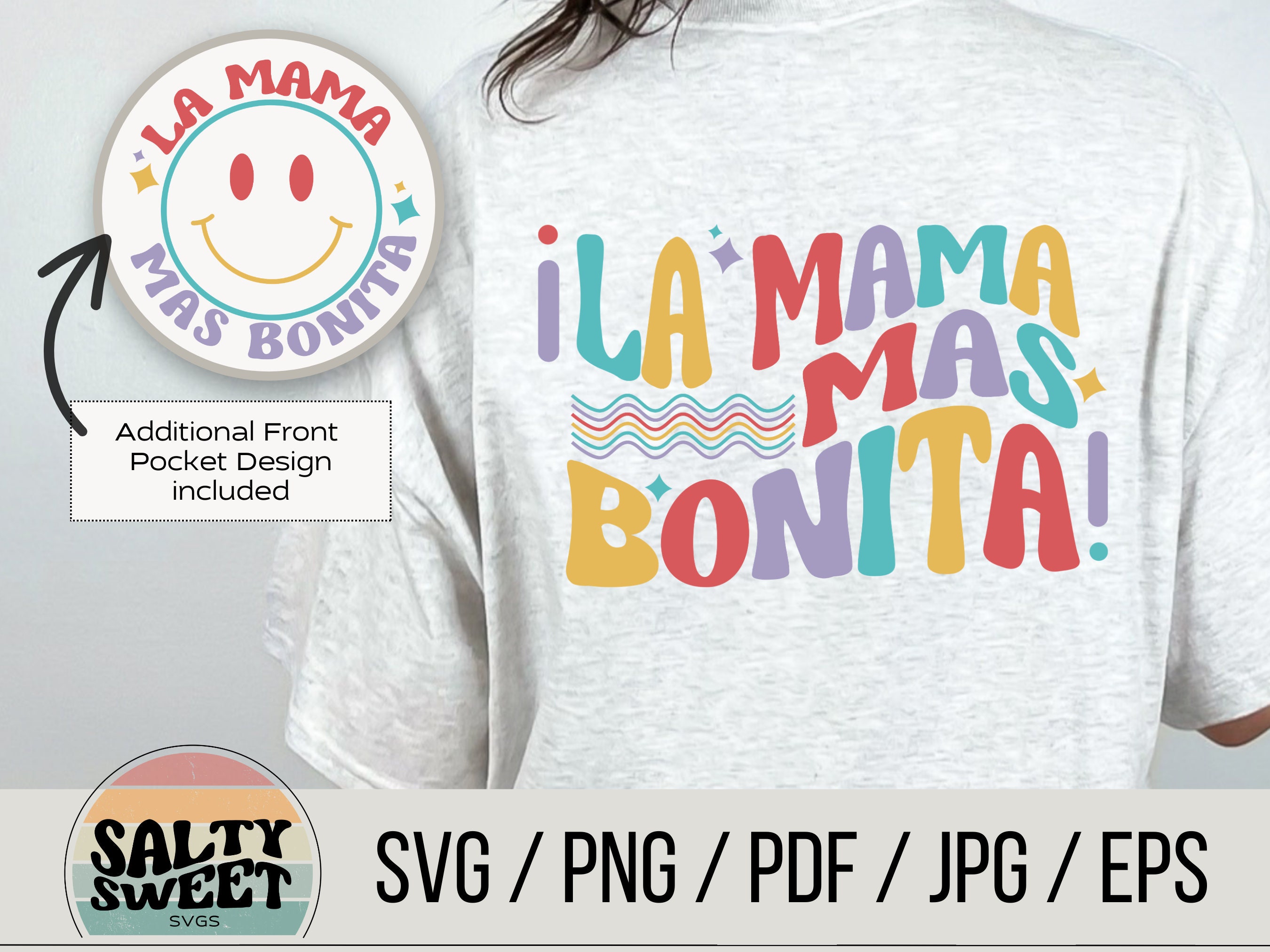 La Mama Más Bonita SVG Spanish Mom Cut File Instant Download Mother's ...