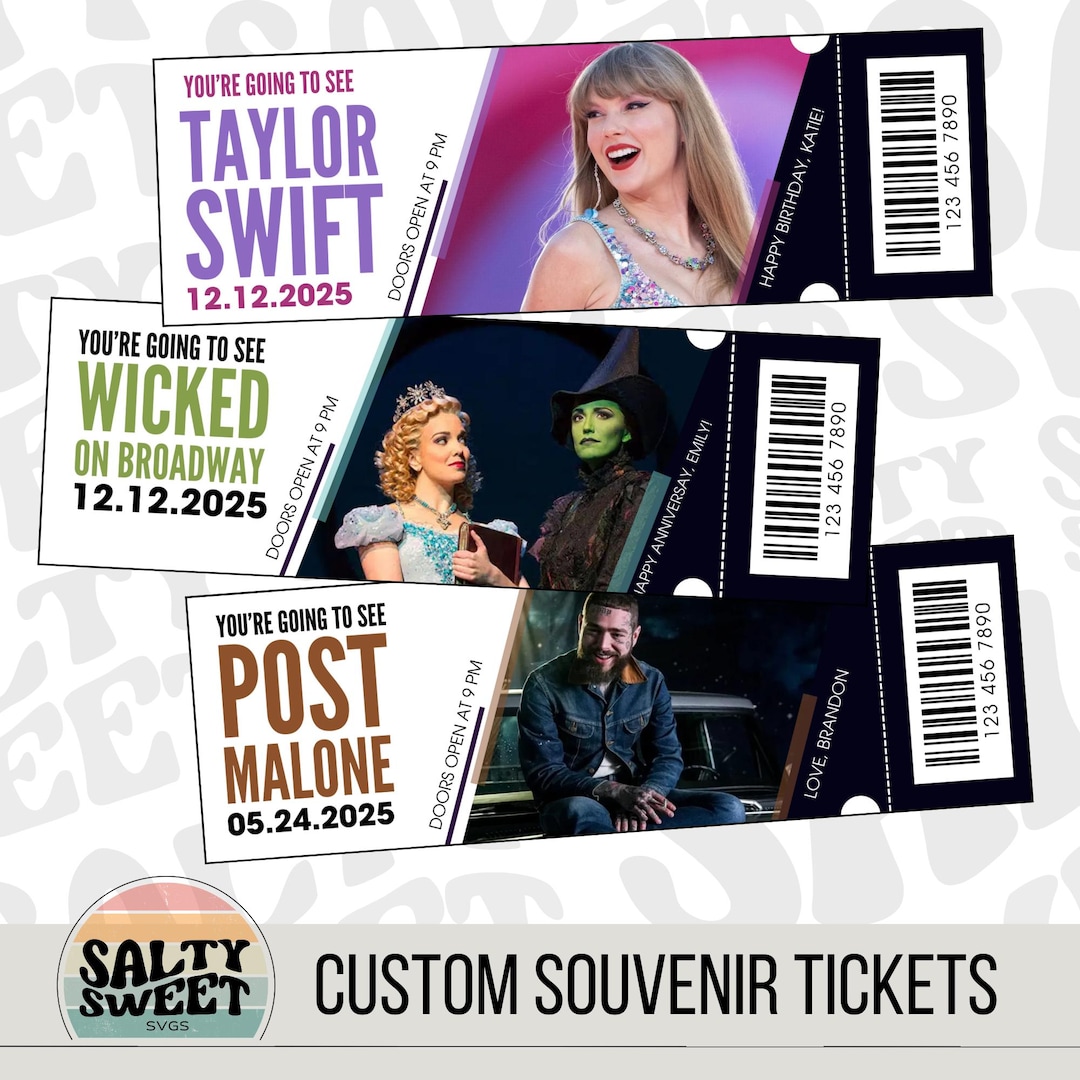Personalized Concert Ticket Gift | Custom Event Ticket Keepsake ...