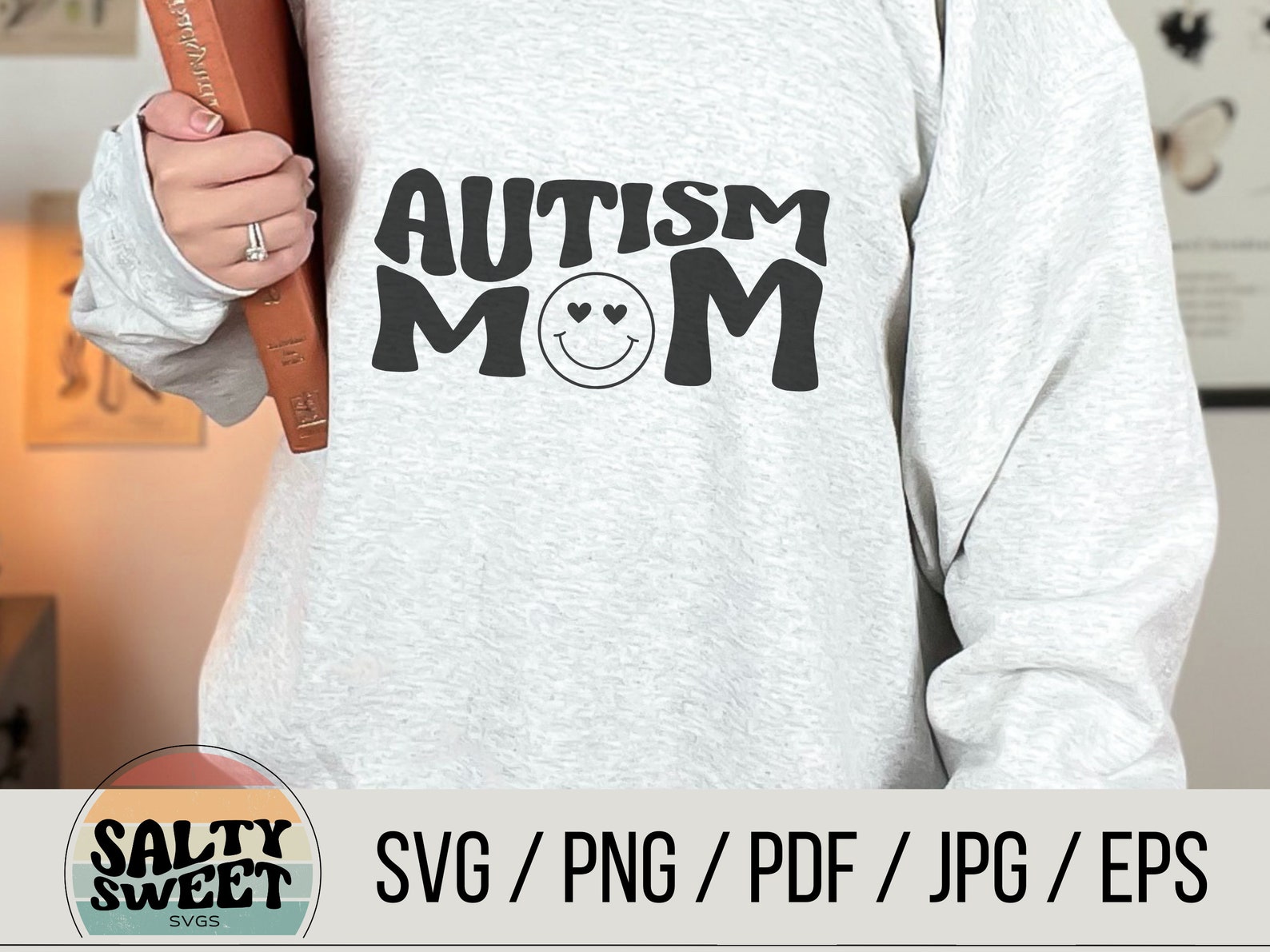 Autism Mom SVG Autism Acceptance Autism Mama Retro Wavy - Etsy