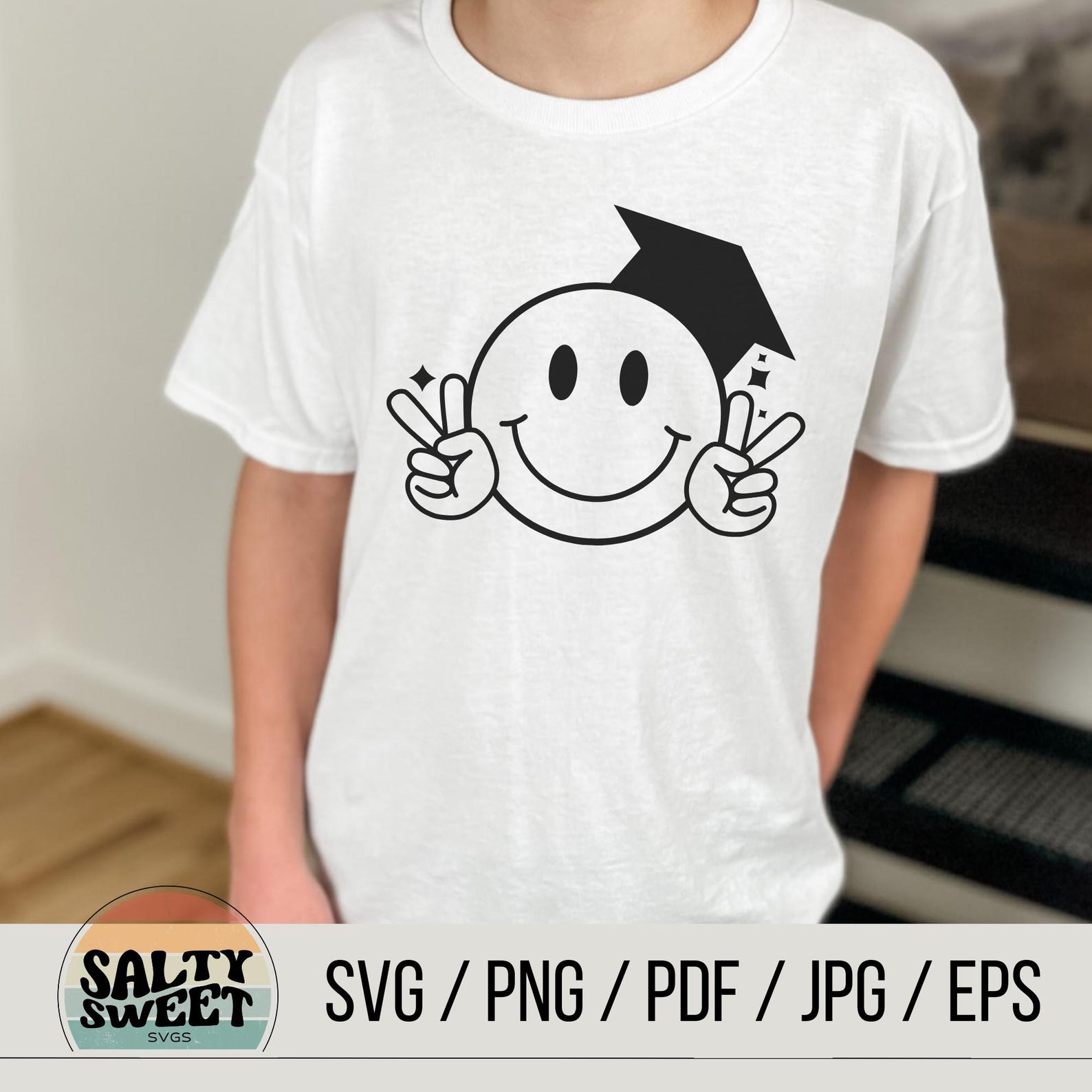 Grad SVG With Smiley Face - Digital Download, Cheerful Graduation ...