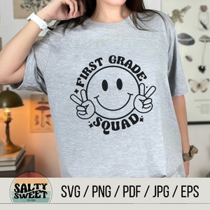 First Grade Squad SVG - Back to School, Elementary School, Digital ...